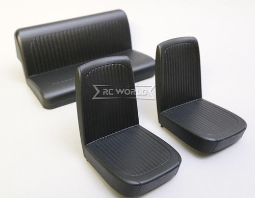 RC 1/10 Scale INTERIOR SEATS For Interiors (3 SEATS) -BLACK- #RER15453