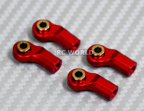 M3 METAL BENT Angled ROD ENDS For Aluminum Link Ends RED (4PCS) - RC WORLD