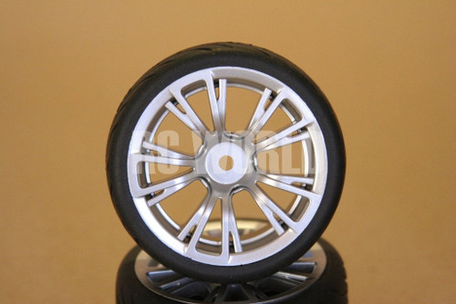 1/10 RC Car Wheels Package SILVER 10 Spoke (4pcs) - RC WORLD