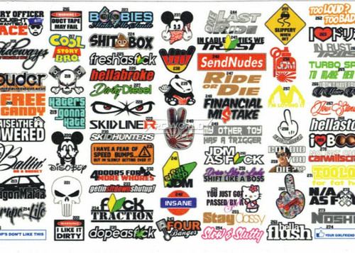 RC 1/10 DRIFT DECALS Logo Sponsors Decals Sticker 2 PCS #B