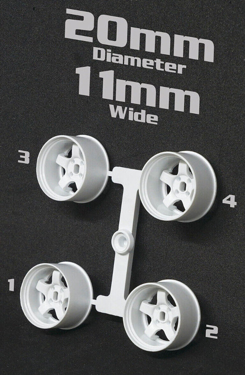 DS Racing Mini 1/24 WHEELS RIMS Wide Offset 1-2-3-4 mm WHITE (8PCS) MI ...