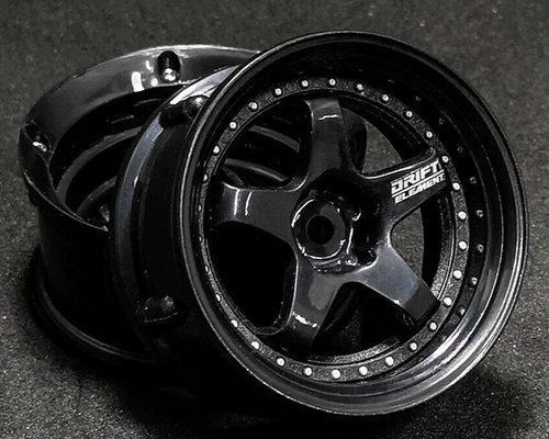 DS Racing 1/10 5 SPOKE RIMS Adjustable Offset BLACK / BLACK-2PCS #DE-006
