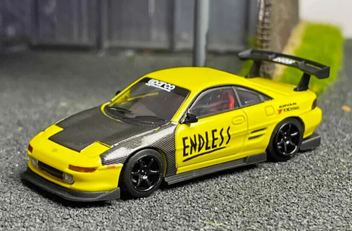 1/64 TOYOTA MR2 Turbo w/ Pop Up Lights Die-Cast - YELLOW