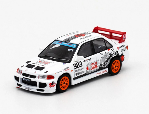 MITSUBISHI LANCER EVO III Trackers Racing Model Car -WHITE-
