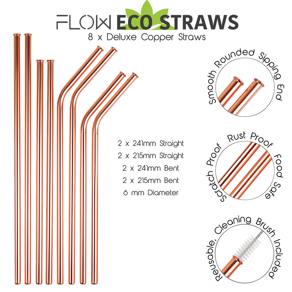 Copper Metal Straws | The Kitchen Gift Company
