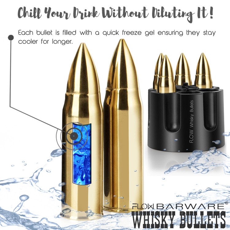 FLOW GOLD Whiskey Bullet Ice Cubes | The Kitchen Gift Company