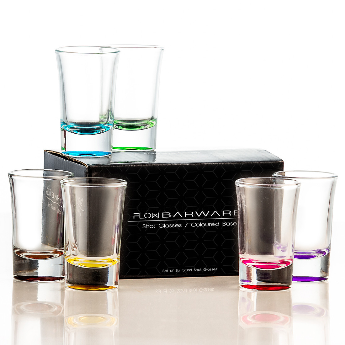 Shot Glasses With Coloured Bases | The Kitchen Gift Company