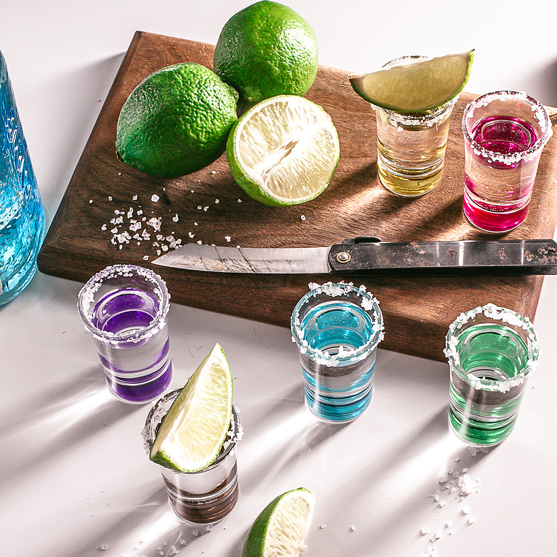 Shot Glasses With Coloured Bases | The Kitchen Gift Company