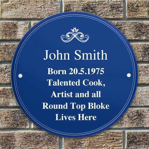 Personalised Blue Heritage Wall Plaque | The Kitchen Gift Company