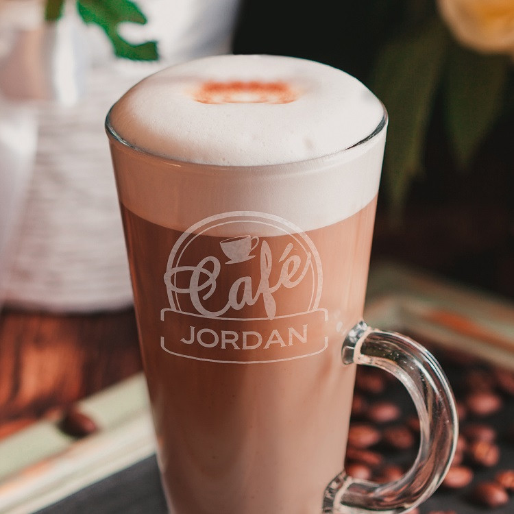 Personalised Latte Glass Cafe Design | Iced Latte Cup | The Kitchen ...
