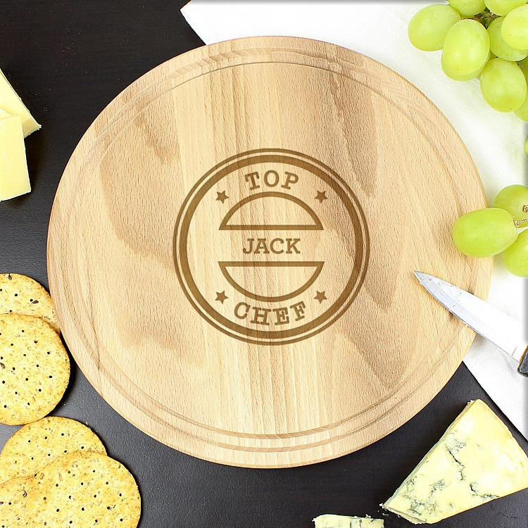 Personalised Top Chef Wooden Chopping Board | The Kitchen Gift Company