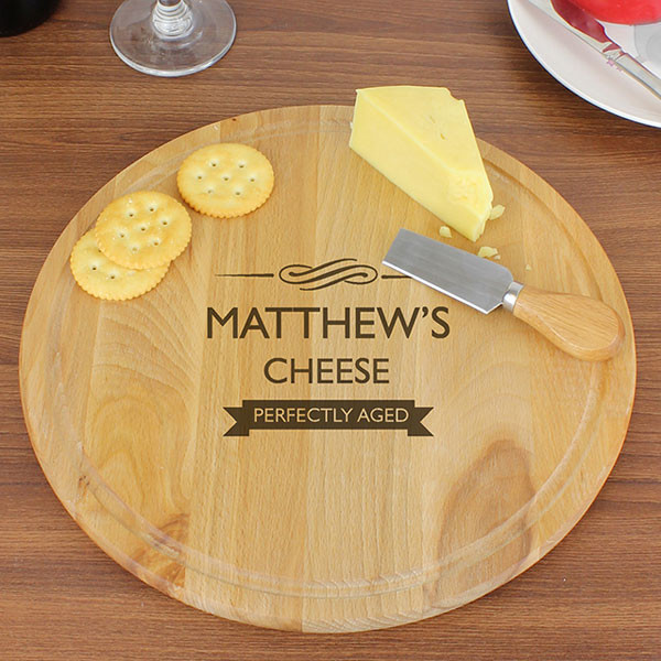 Personalised Wooden Cheese Board | Perfectly Aged Round Wooden Chopping ...