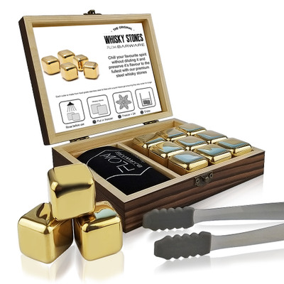 Gold Whisky Stones Gift Set | The Kitchen Gift Company