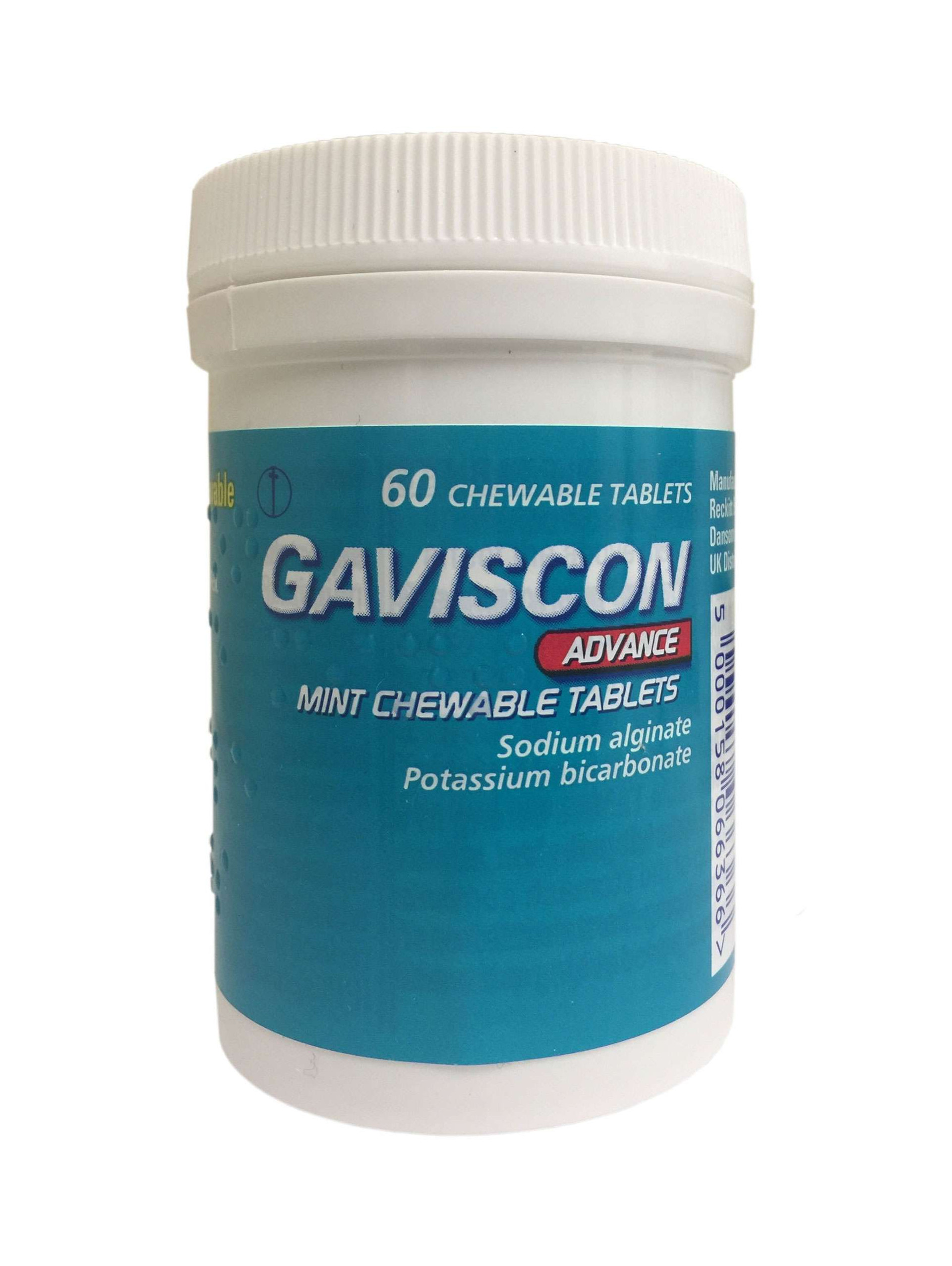 Gaviscon Advance Heartburn Indigestion Relief 60 Chewable Tablets | withaid