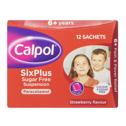 Calpol SixPlus Strawberry Flavour 12 Sachets | withaid