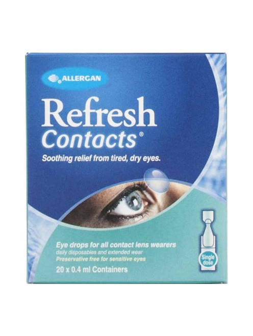 Refresh Contacts Eye Drops 20 x 0.4ml Vials | withaid