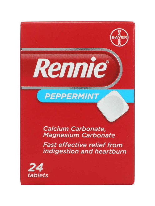 Rennie Peppermint 24 Tablets for Heartburn & Indigestion