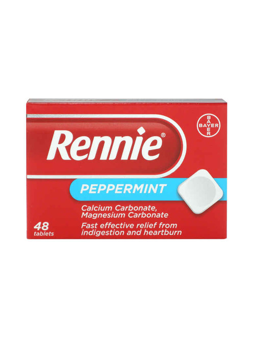 Rennie Peppermint 48 Tablets for Heartburn and Indigestion