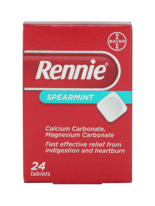 Rennie Spearmint 24 Tablets for Heartburn and Indigestion