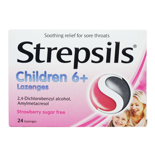 Strepsils Children 6 Plus Strawberry SF 24 Lozenges | withaid