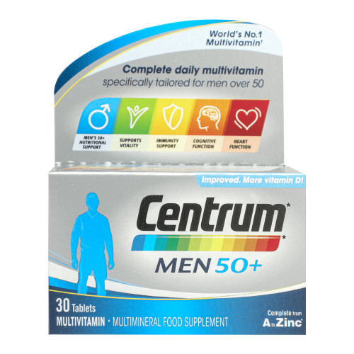 Centrum Men 50+ Tablets 30 | Multivitamin for Men Over 50