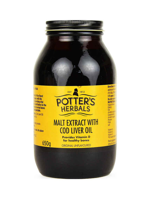 Potters Malt Extract and Cod Liver Oil 650g | withaid
