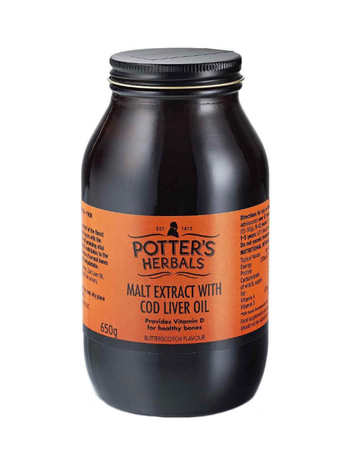 Potters Malt Extract Cod Liver Oil with Butterscotch 650g | withaid
