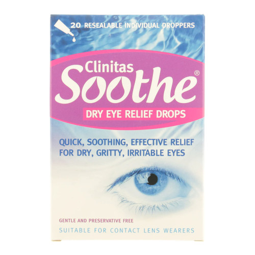 Clinitas Soothe Dry Eye Drops 20 Vials | Eye Care Relief
