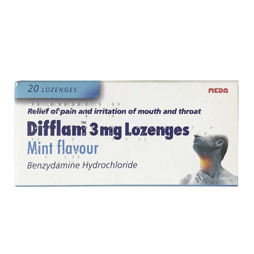 Difflam Mint 20 Lozenges - Soothe Sore Throats and Coughs