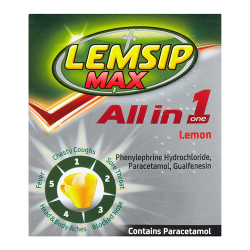 Lemsip Max All In One Lemon 4 Sachets | withaid