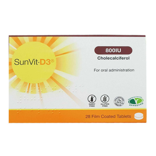 SunVit 800IU 28 Tablets - Vitamin D Supplement for Daily Use