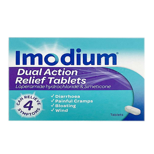 Imodium Dual Action Relief 12 Tablets | withaid
