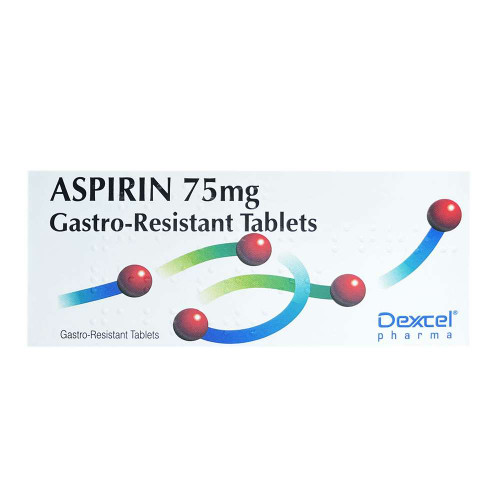 Dexcel Pharma Aspirin 75mg Gastro-Resistant 28 Tablets | withaid