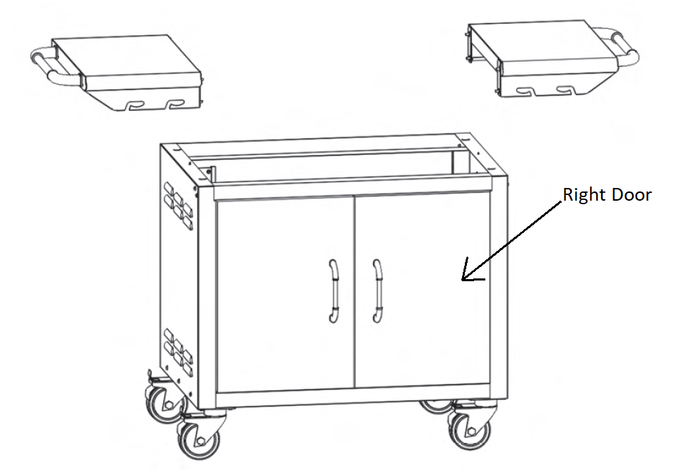 45553 30" Cart Bottom Right Door Panel, (New Design) - Goodwood Hardware