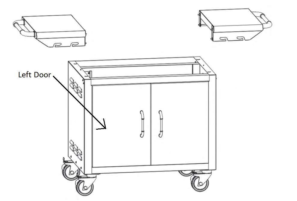 45554 30" Cart Bottom Left Door Panel, (New Design) - Goodwood Hardware