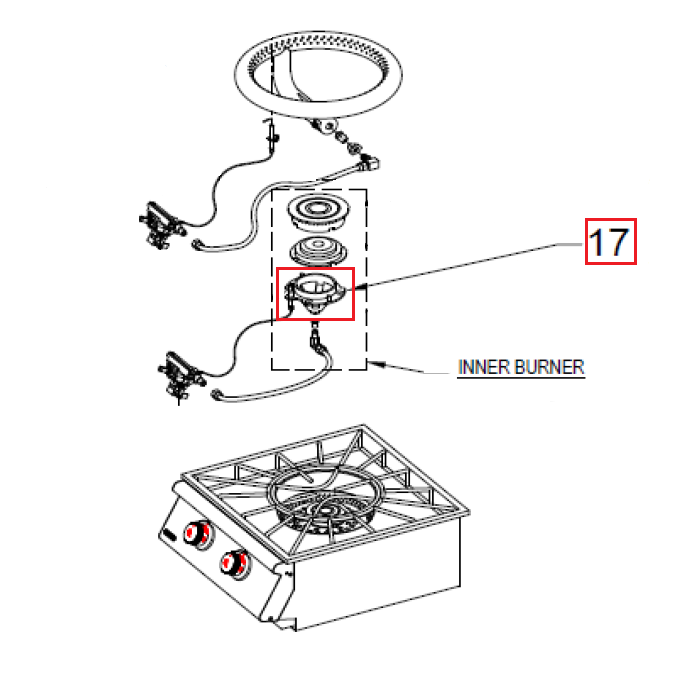 96126 Bull Power Burner Inner Burner Venturi Tube - Goodwood Hardware