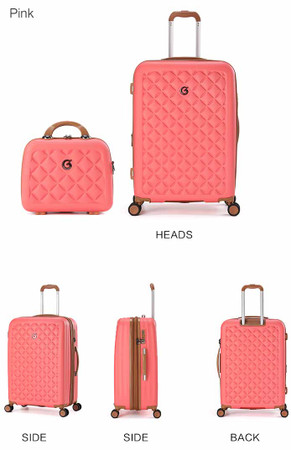 GOBY LONDON Suitcase (White/Pink/Blue) (GB-3603)