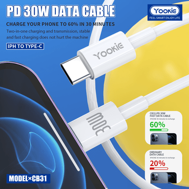 YOOKIE Lightning to Type C USB Data Cable (CB31- IPHONE)