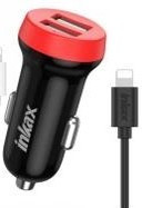 INKAX 2 Port USB Car Charger with Lightning USB Cable (CC-39-IP)