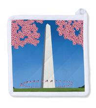Cherry Blossom at Washington Monument Potholder - Logo Vision, LLC