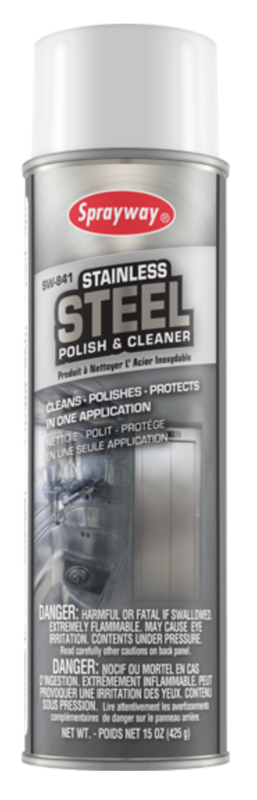 Sprayway STAINLESS STEEL POLISH & CLEANER - 20 OZ