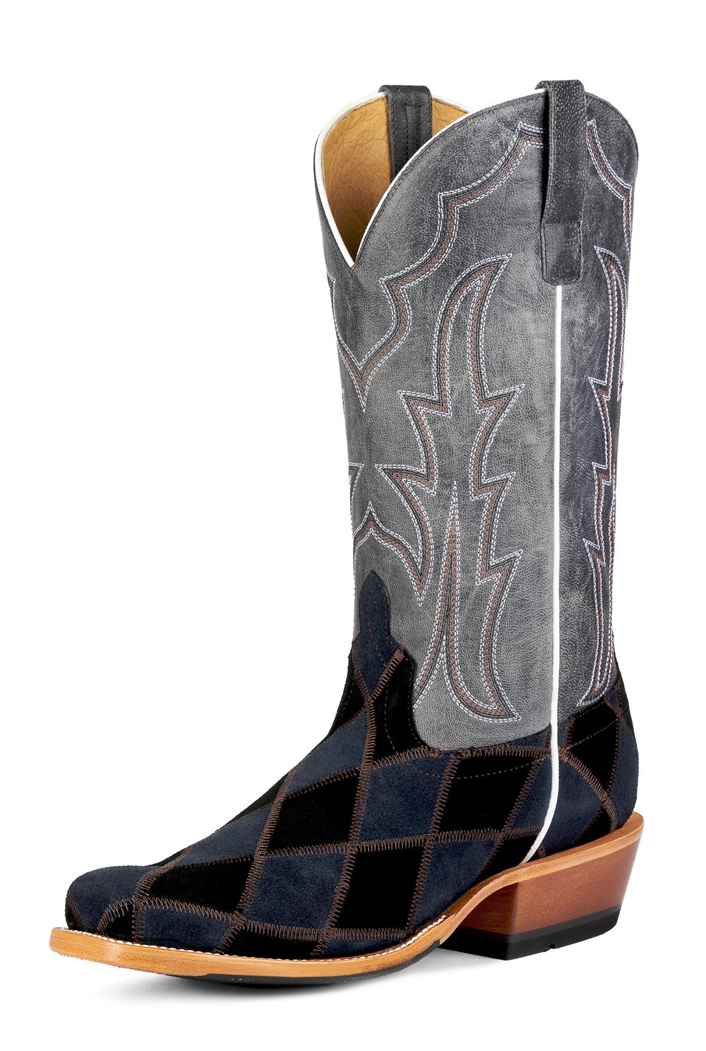 BLACK & NAVY SUEDE PATCHWORK HP2014 HORSE POWER