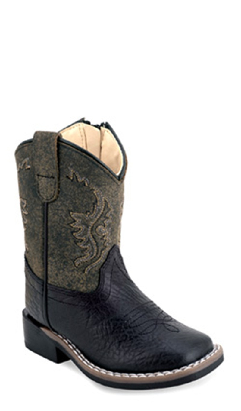BROAD SQUARE TOE BLACK LEATHER BSI2001 OLD WEST