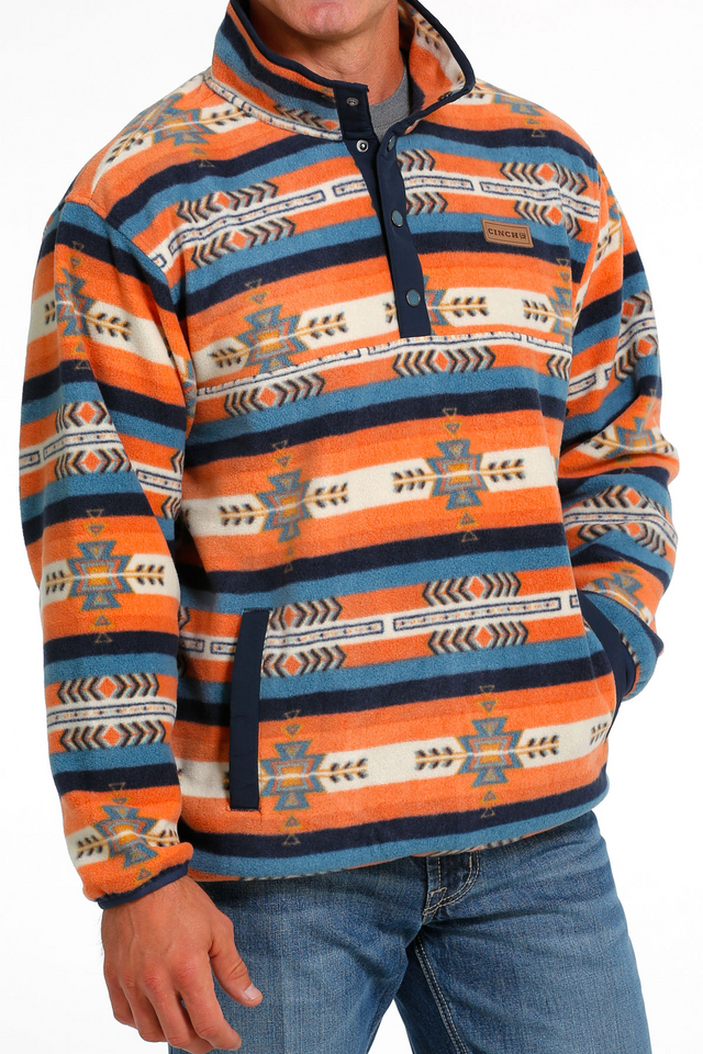 RED AZTEC FLEECE PULLOVER MWK1514017 CINCH