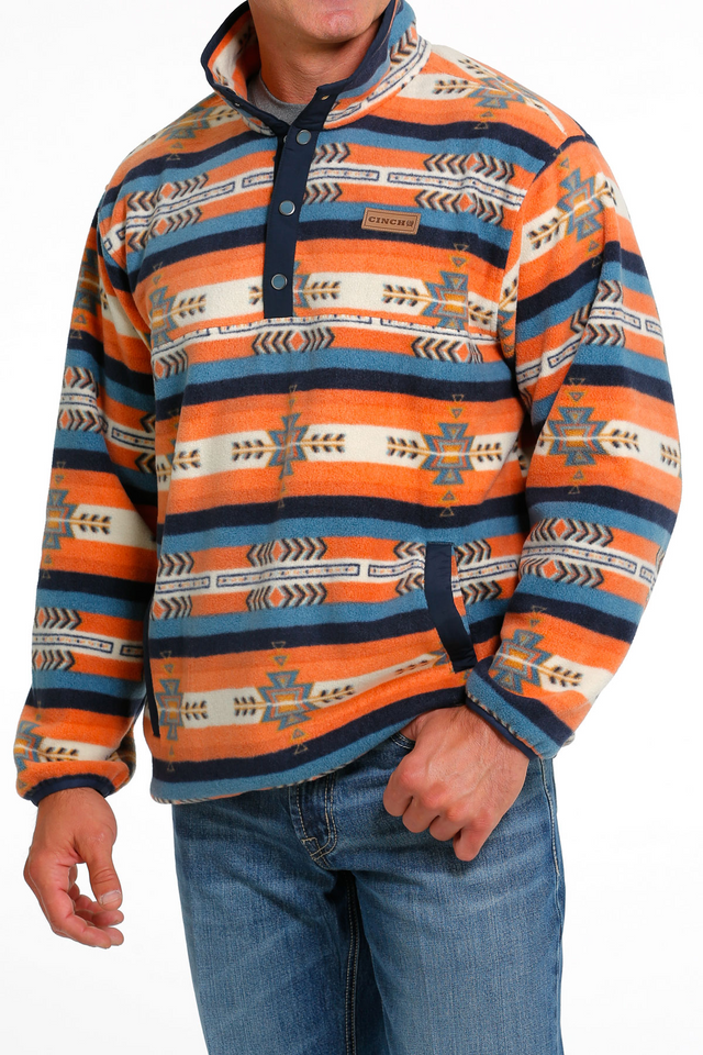 RED AZTEC FLEECE PULLOVER MWK1514017 CINCH