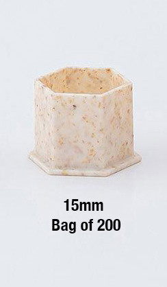 Wheat Hexagon Ink Cups 15mm Bag of 200 - Protat