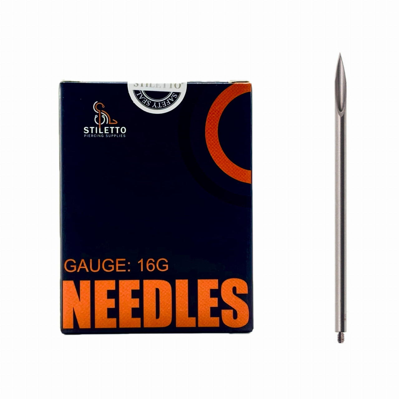Stiletto Piercing Needle - Threaded Pin, 16G (1.2mm), Box of 50 - Protat