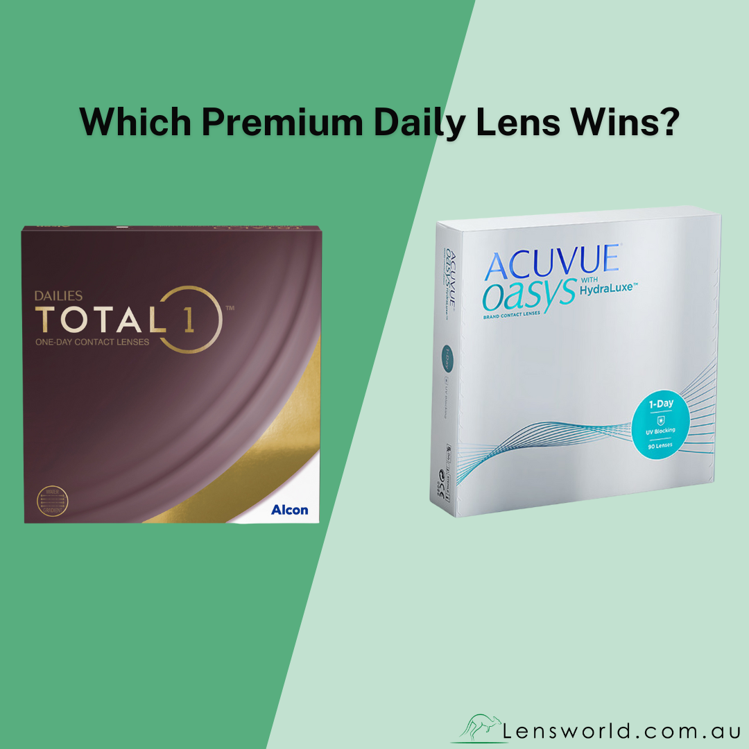 Which Premium Daily Lens Wins? Dailies Total 1 vs. Acuvue Oasys 1-Day ...
