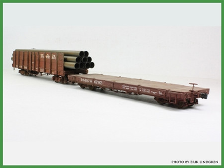 On3 D&RGW Pipe Gondola with Idler Flat Kit - San Juan Car Company