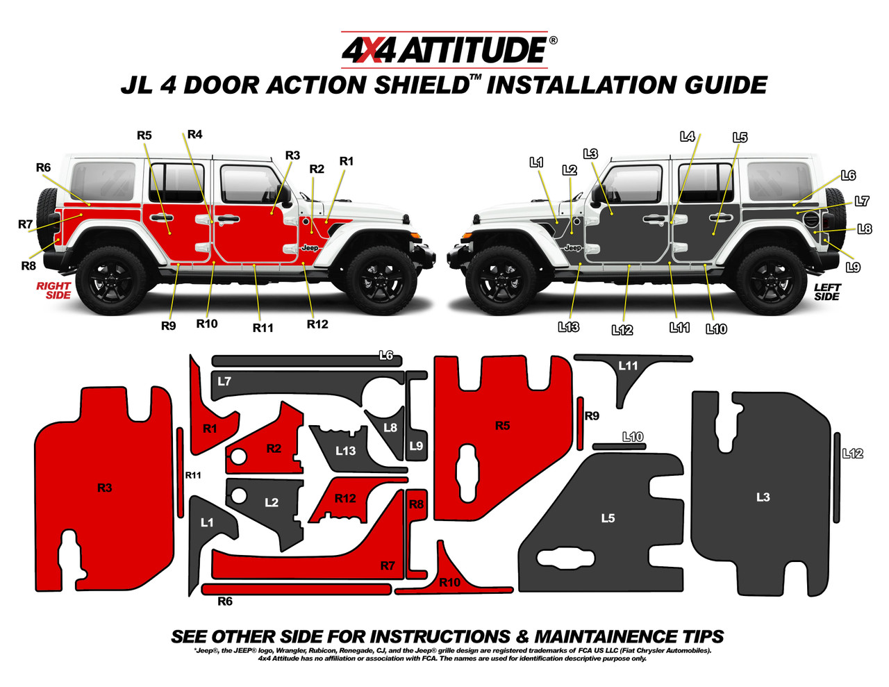 Diamond Plate Action Shield™ Body Armor - JL 4 Door | 4x4Attitude